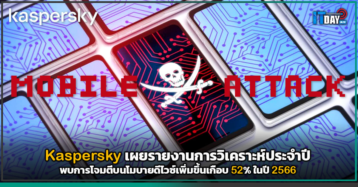 Kaspersky เผยพบการโจมตีบนโมบายดีไวซ์เพิ่มขึ้นเกือบ 52% ในปี 2566