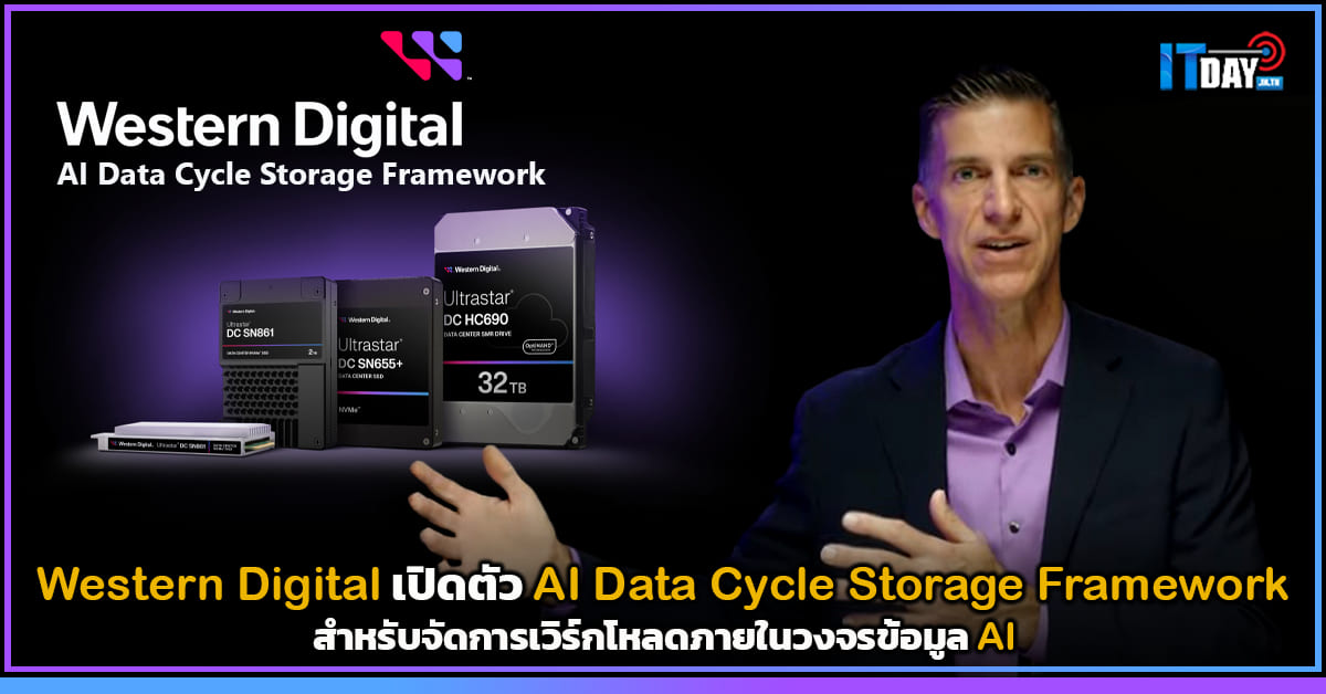 Western Digital เปิดตัวเวิร์กโหลดใหม่ "AI Data Cycle Storage Framework"