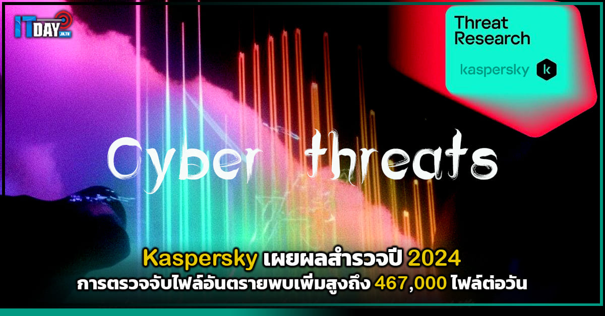 Kaspersky เผยผลสำรวจตรวจจับไฟล์อันตรายสูงถึง 467,000 ไฟล์ต่อวัน