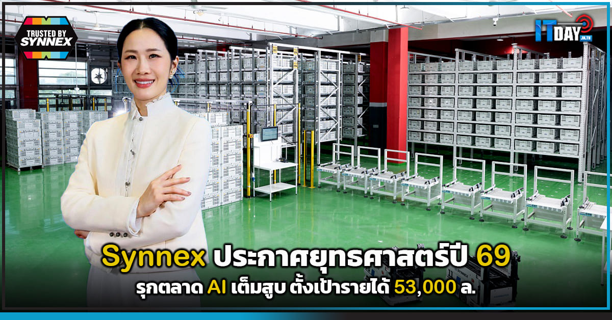 Synnex ประกาศยุทธศาสตร์ปี 69 รุก AI เต็มสูบ ตั้งเป้ารายได้ 53,000 ล.